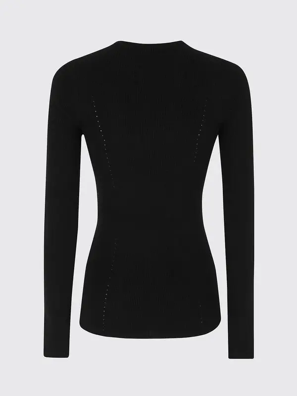 HERSKIND Slim Fit Long-sleeved Crewneck Top In Genuine Leather