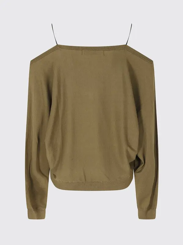 IRO PARIS V-neck Cotton And Silk Knit Top With Lace Inserts And A Slim Fit