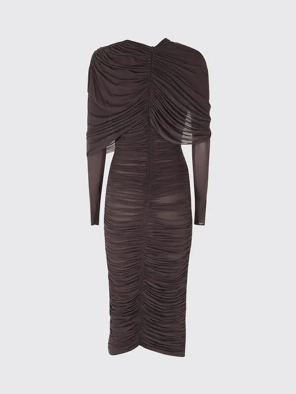 Magda Butrym Asymmetrical Draped Midi Dress In Cupro Jersey