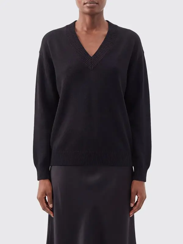 IRO PARIS V-neck Viscose Blend Jumper With Ribbed Trim - Black