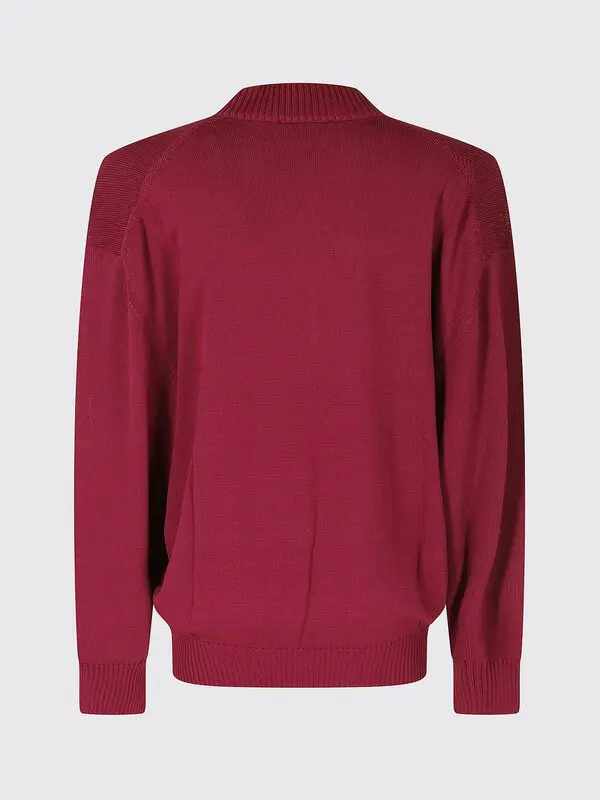 IRO PARIS V-neck Viscose Blend Jumper With Ribbed Trim - Raspberry