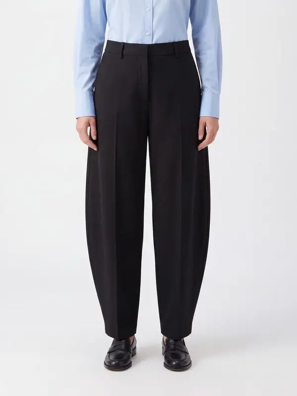 HERSKIND Baggy Wide-leg Tailored Trousers In Canvas Crêpe - Black