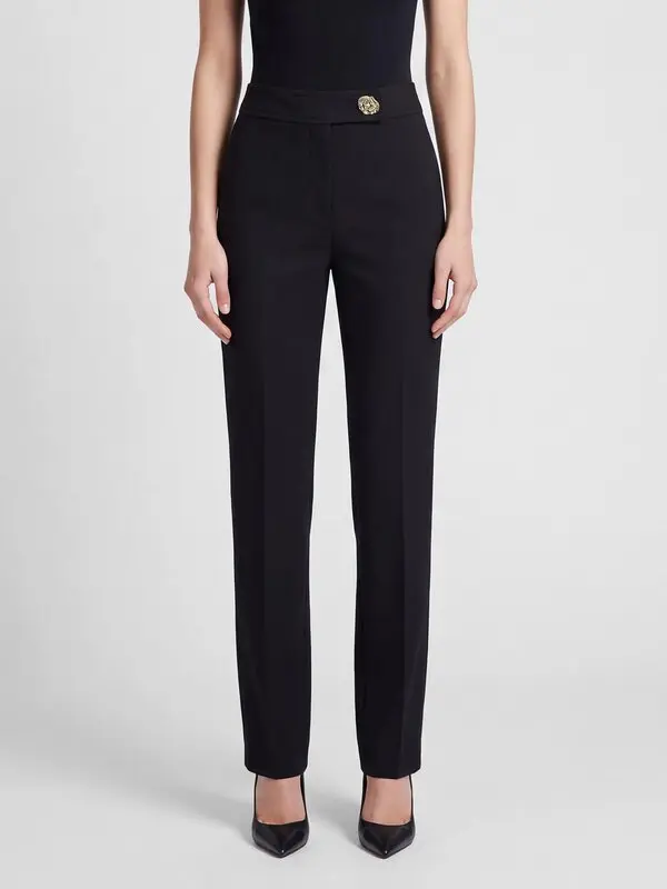 Raquel Diniz High-waisted Slim-fit Skinny Wool-blend Trousers - Black