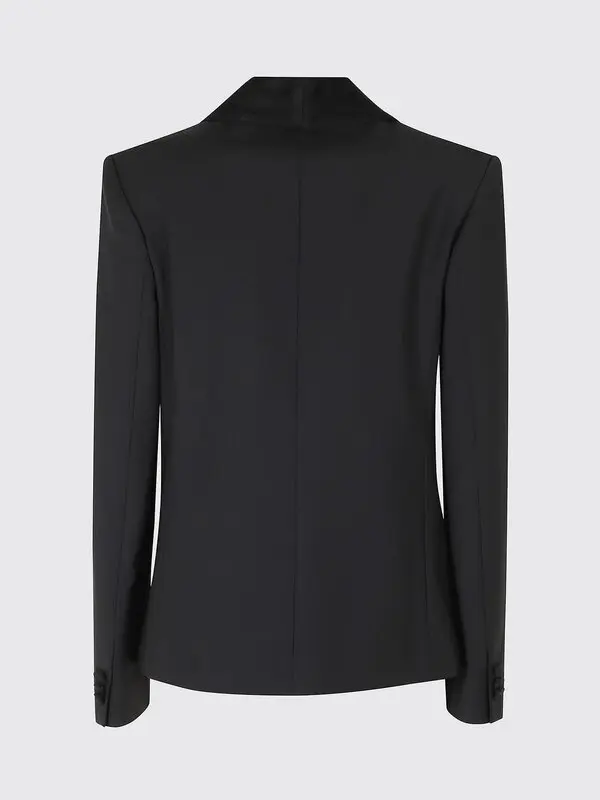 Raquel Diniz Double-breasted Wool Blazer With Satin Shawl Collar And Jewelled Buttons