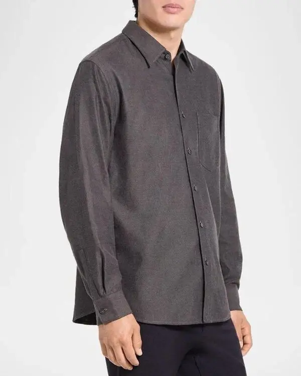 Theory Apos;s Weekend Cotton Flannel Button-down Shirt - Trmc Mlti