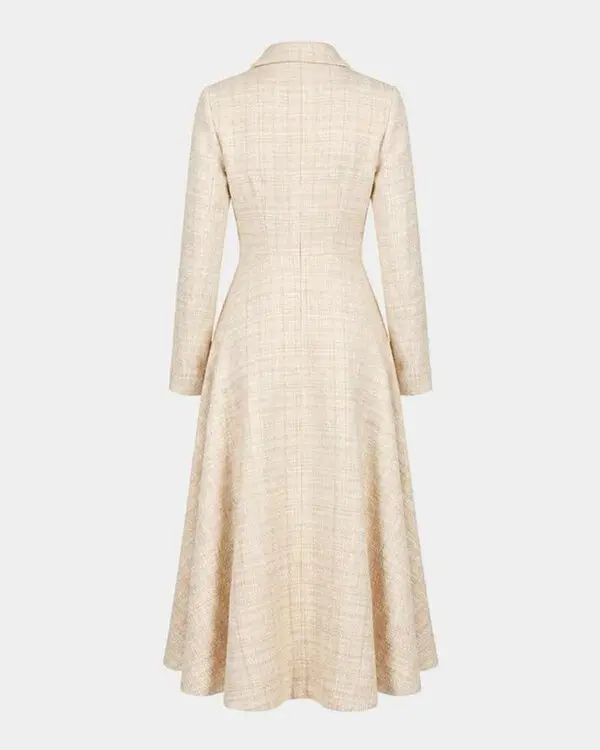 Mac Duggal Boucle Button-front Midi Dress