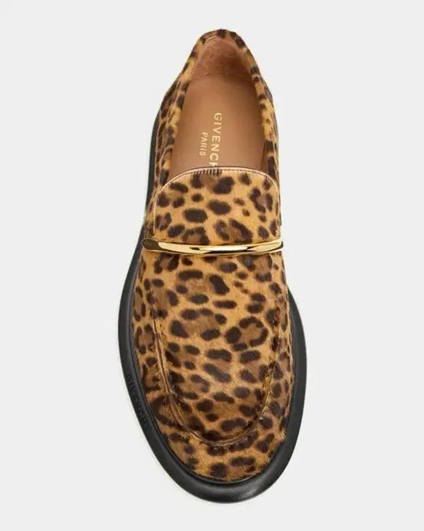 Givenchy Pinch Leopard Calf Hair Loafers