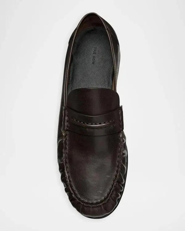 THE ROW Theo Leather Moccasin Loafers