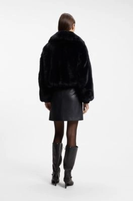 Hugo Soft Faux-fur Jacket With Zipper Closure