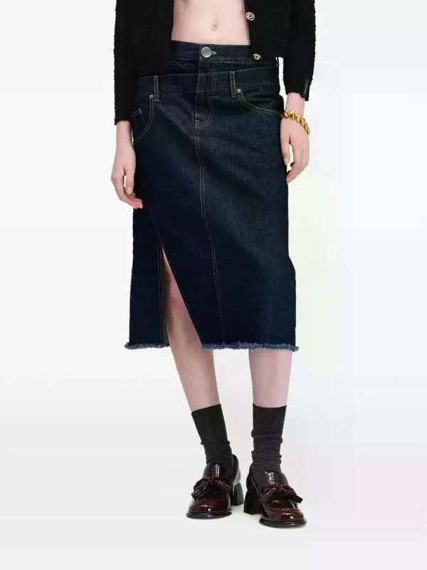 Marc Jacobs Denim Patch Slit Skirt