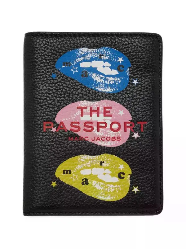 Marc Jacobs Graphic-print Pebbled-leather Passport Case