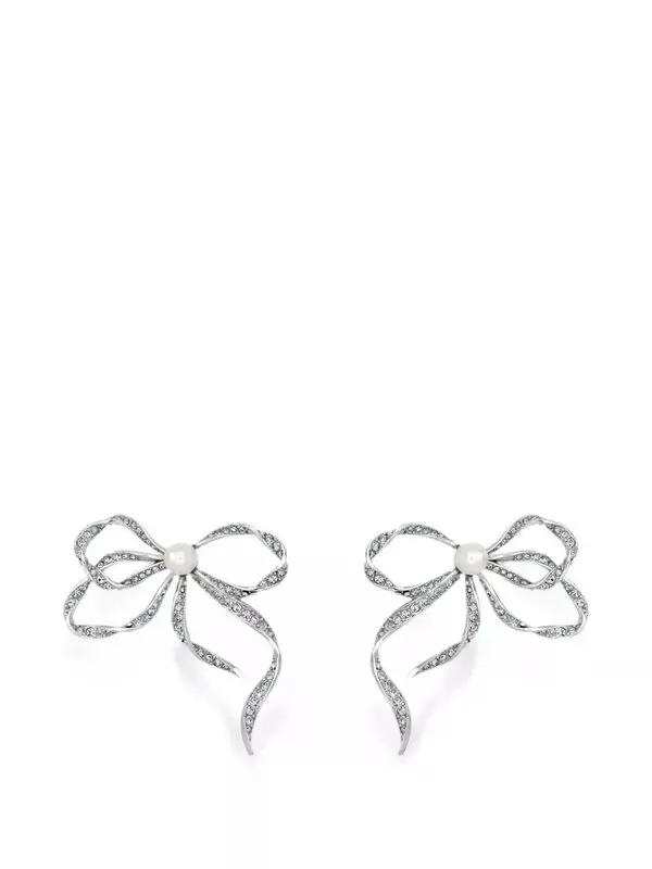 Oscar De La Renta Ribbon Bow Crystal-embellished Earrings