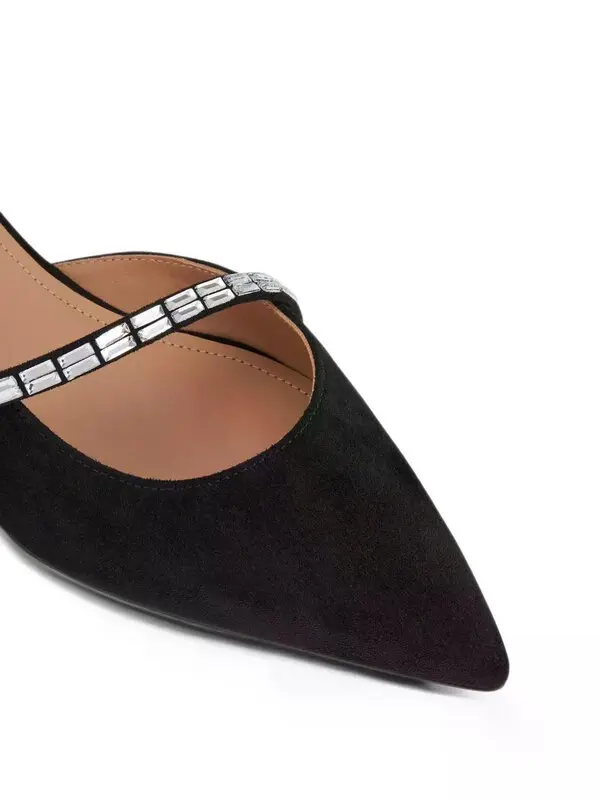 MALONE SOULIERS Bettina Crystal-embellished Suede Flat Pumps