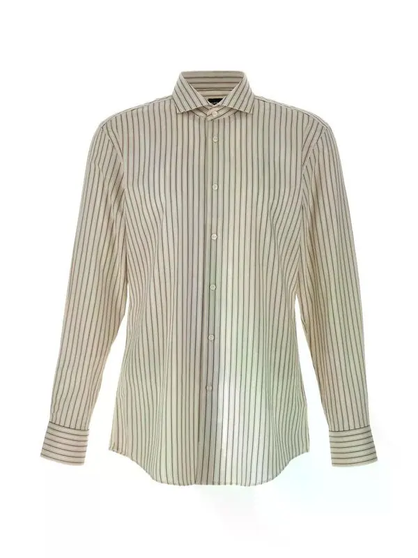 BOSS Vertical-stripe Slim-fit Shirt - Neutrals