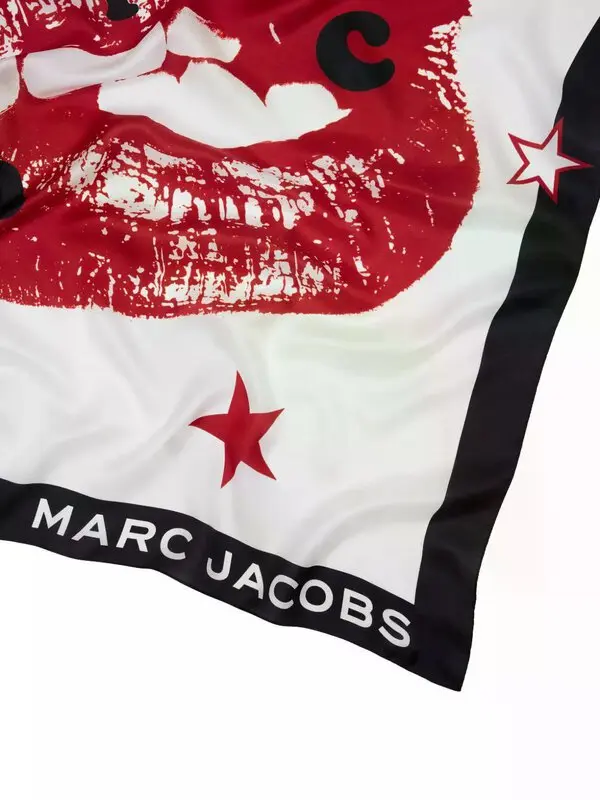 Marc Jacobs Kiss-print Star-motif Scarf