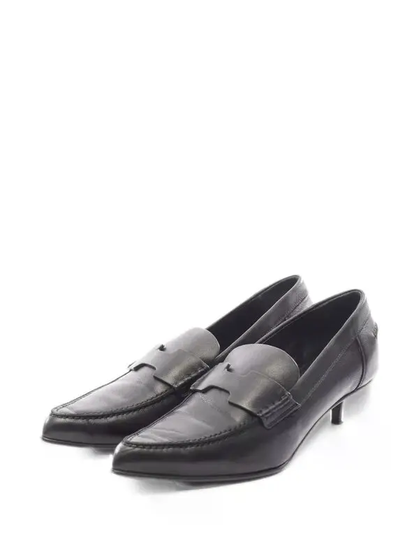 Hermès 2000s H-logo Kitten-heel Loafers