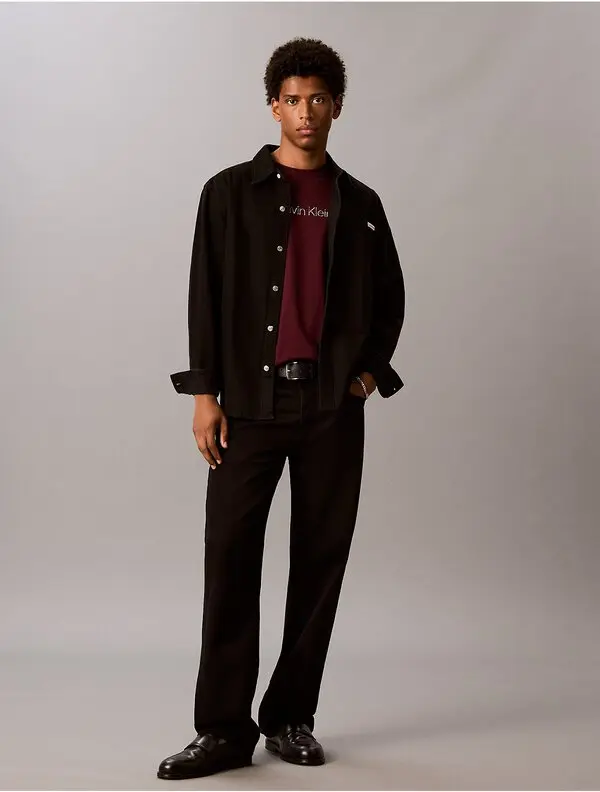 Calvin Klein Metallic Logo Graphic Tee - Raspberry Truffle
