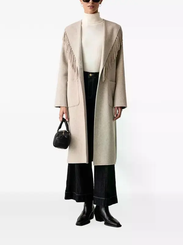 Joseph Ribkoff Fringe-trim Shawl-collar Coat