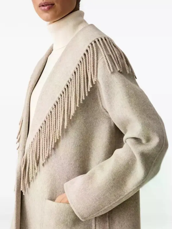 Joseph Ribkoff Fringe-trim Shawl-collar Coat
