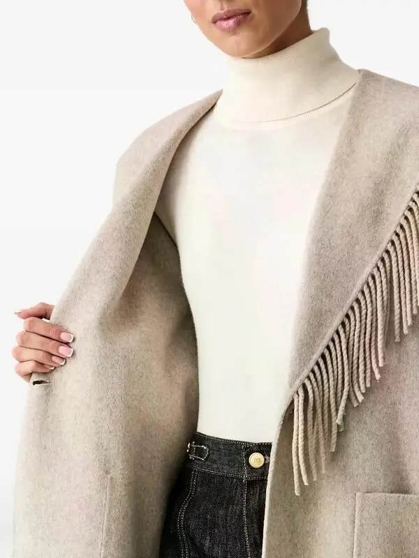 Joseph Ribkoff Fringe-trim Shawl-collar Coat