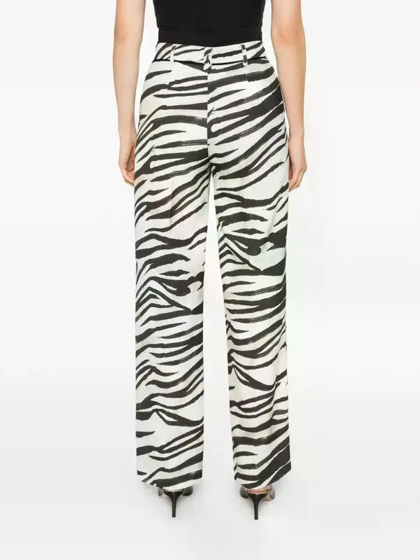 Patrizia Pepe Zebra-print Twill Trousers