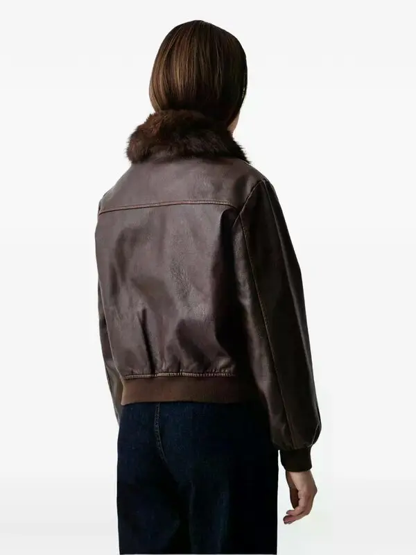 GAUDI Faux-fur Collar Bomber Jacket