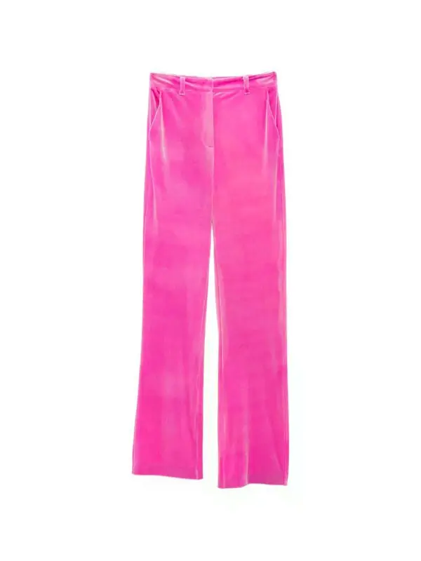 Patrizia Pepe Straight-leg Velvet Trousers - Pink