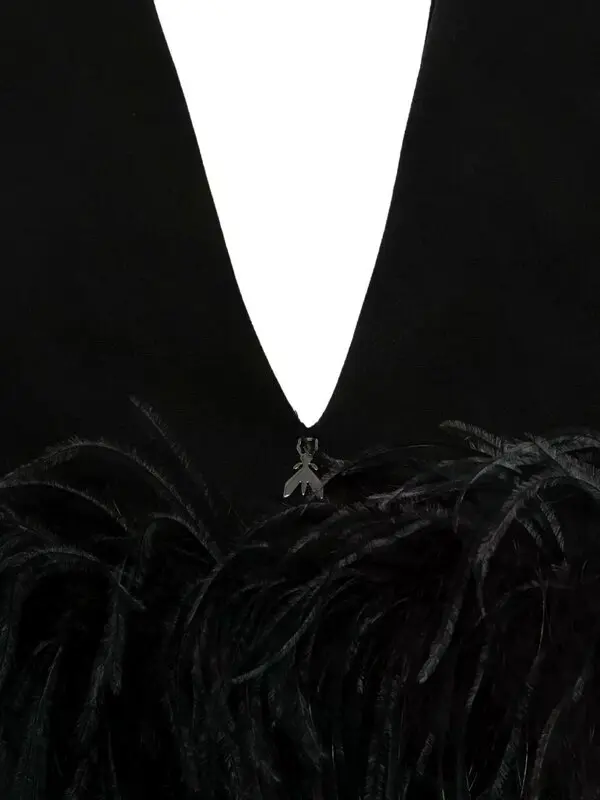 Patrizia Pepe Feather-trim V-neck Top