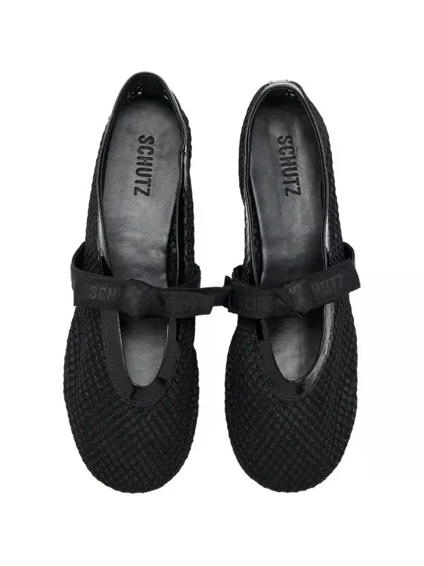 Schutz Bow-detail Mesh Ballet Flats