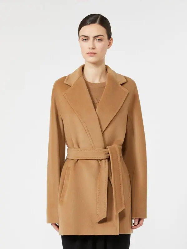 Max Mara Short Wool Beaver Cloth Robe Coat
