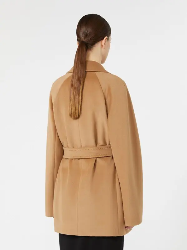 Max Mara Short Wool Beaver Cloth Robe Coat