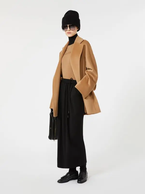 Max Mara Short Wool Beaver Cloth Robe Coat