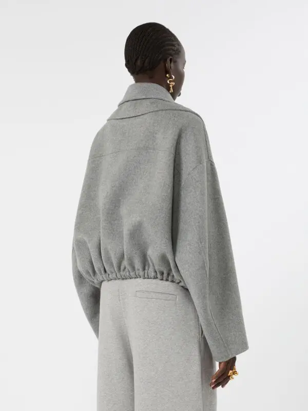 Max Mara Pure Wool Bomber Jacket With Removable Bib