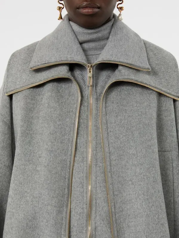 Max Mara Pure Wool Bomber Jacket With Removable Bib