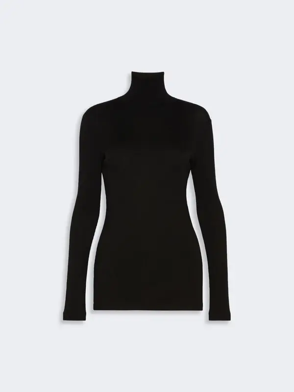 Max Mara Wool Jersey Polo-neck Sweater - Black