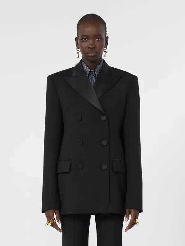 Max Mara Double-breasted Stretch Wool Jacket