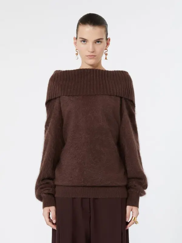 Max Mara Brushed Wool Sweater With A Low-cut Back