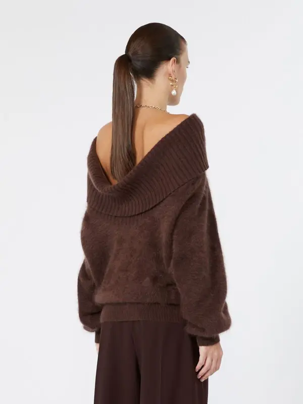 Max Mara Brushed Wool Sweater With A Low-cut Back