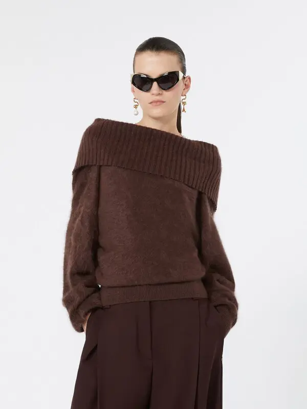 Max Mara Brushed Wool Sweater With A Low-cut Back
