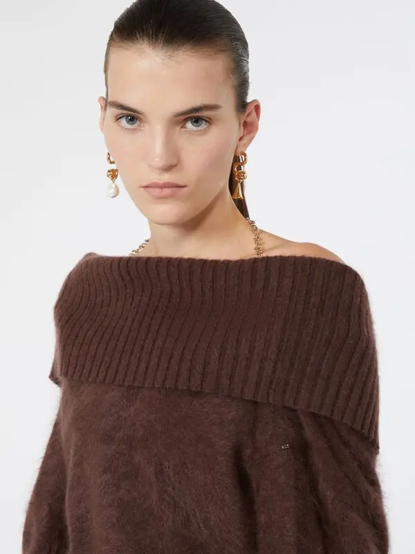 Max Mara Brushed Wool Sweater With A Low-cut Back