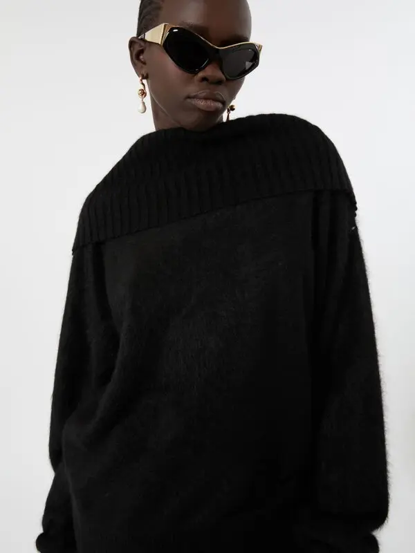 Max Mara Brushed Wool Sweater With A Low-cut Back