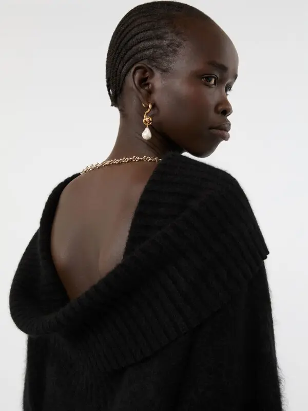 Max Mara Brushed Wool Sweater With A Low-cut Back