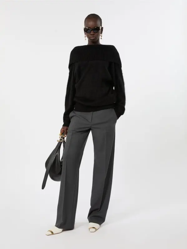 Max Mara Brushed Wool Sweater With A Low-cut Back