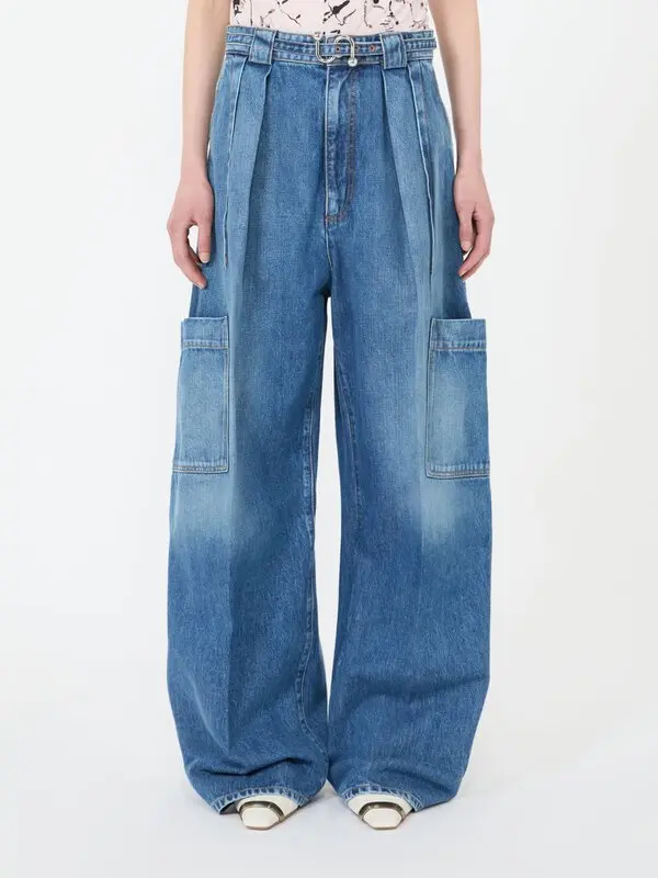 Max Mara Oversized Denim Cargo Trousers
