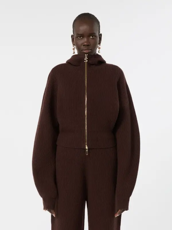 Max Mara Wool And Cashmere Hooded Cardigan