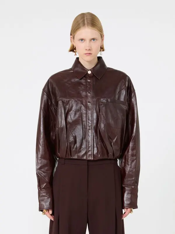 Max Mara Boxy Nappa Leather Shirt