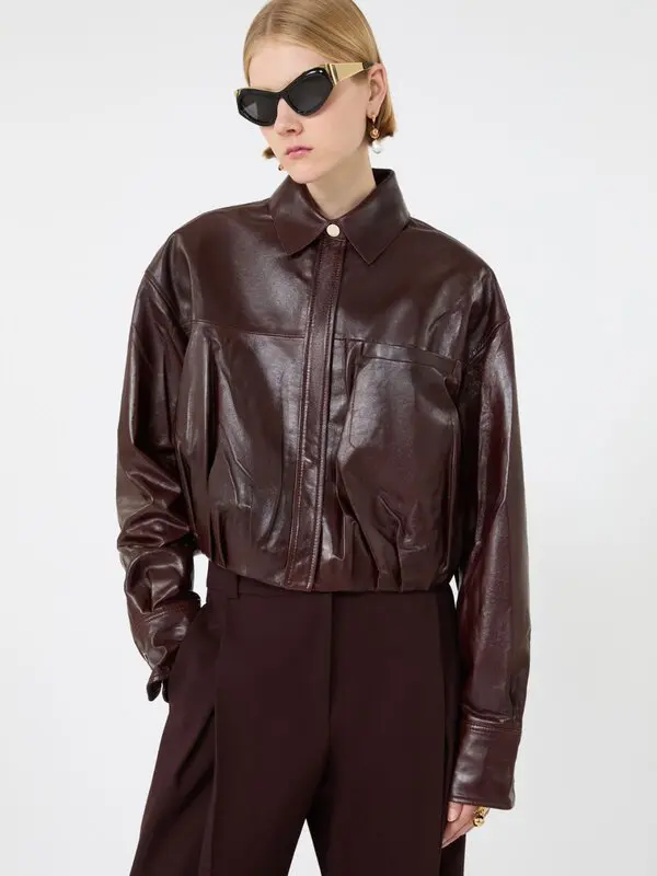 Max Mara Boxy Nappa Leather Shirt