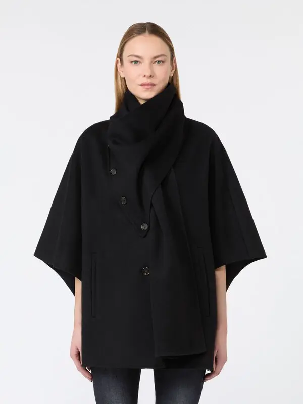 Max Mara Lightweight Cape In Double Pure Wool Drape