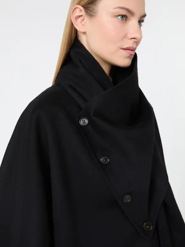 Max Mara Lightweight Cape In Double Pure Wool Drape