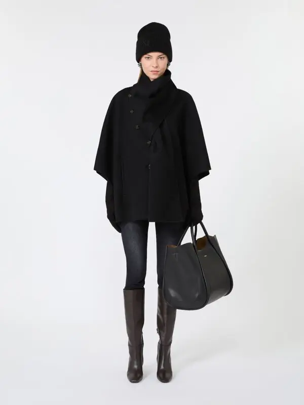 Max Mara Lightweight Cape In Double Pure Wool Drape